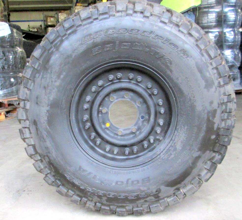 BF Goodrich Baja T/A 37X12.50R16.5LT Radial Tire Mounted on 24 Bolt Rim 100% Tread HMMWV